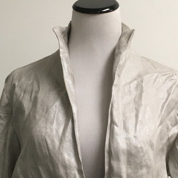 Stina Sayre | Jackets & Coats | Stina Sayre Metallic Linen Jacket L ...
